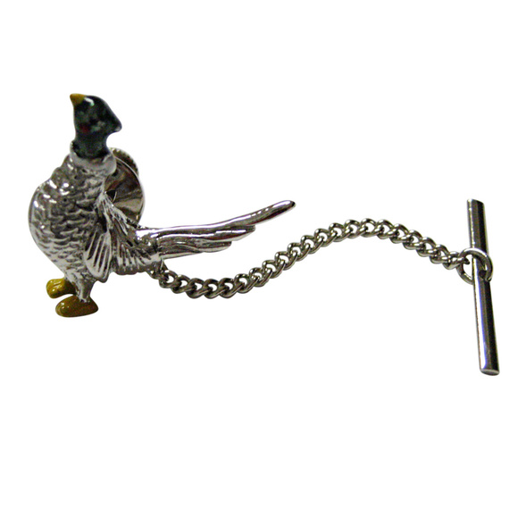 Kiola Designs | Accessories | Colored Pheasant Bird Tie Tack | Poshmark